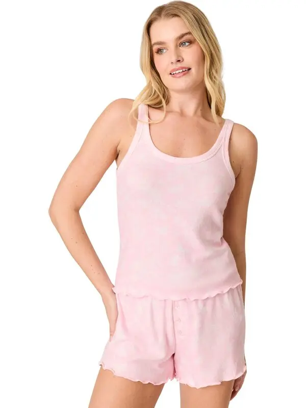 PJ Salvage Butterfly Blossoms Tank Top - Baby Pink