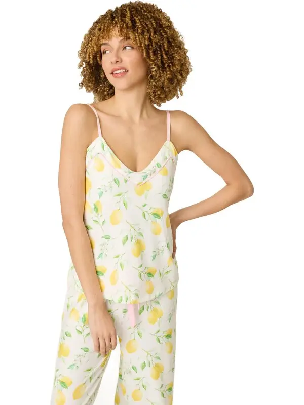 PJ Salvage La Dolce Spritz Lemon Zest" Cami - Ivory