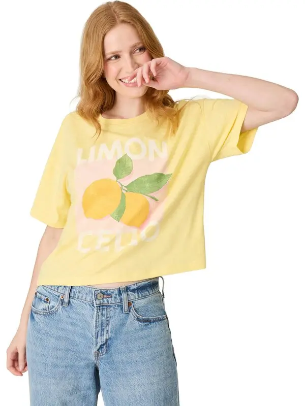 PJ Salvage La Dolce" Graphic Print T-shirt - Limoncello