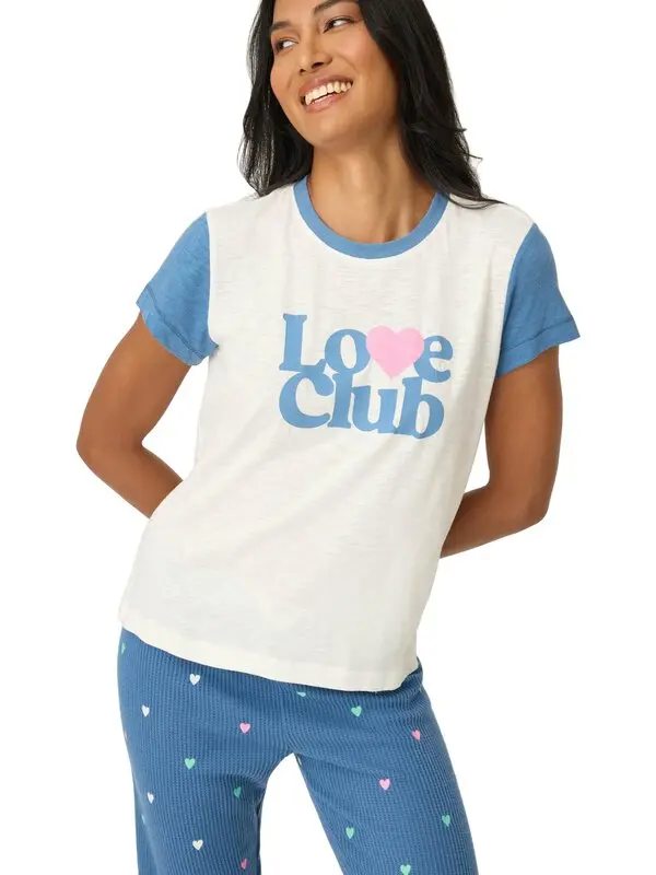 PJ Salvage Love Club" Graphic T-shirt - One-color