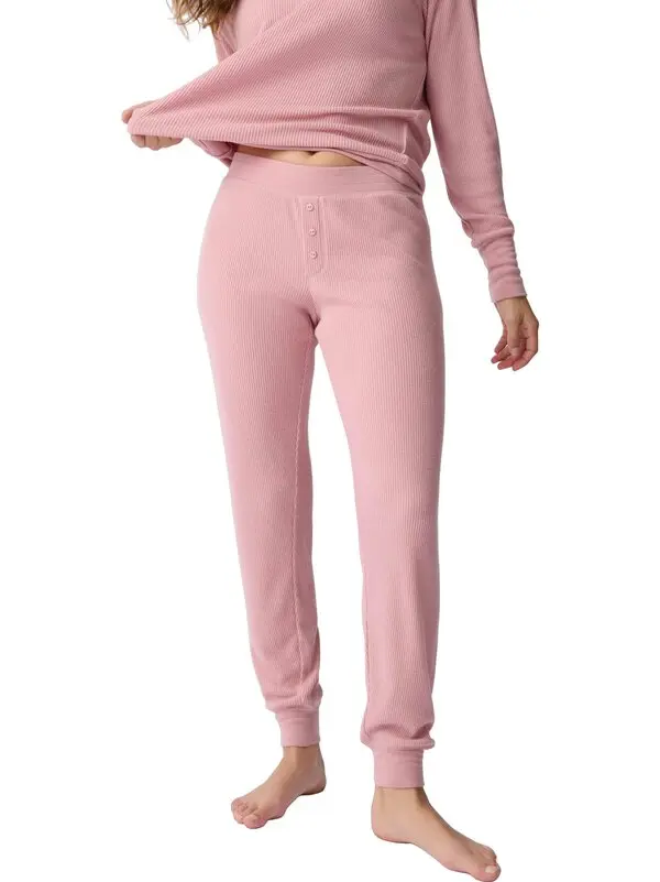 PJ Salvage Textured Rib Knit Jammie Pants - One-color