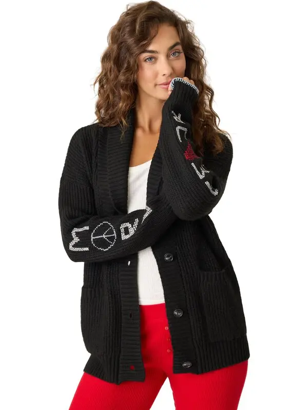 PJ Salvage Knit Cardigan With Embroidered Detail - One-color