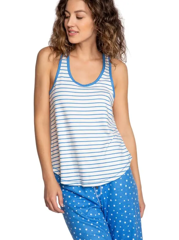 PJ Salvage Striped Racer Back Tank - Ivory