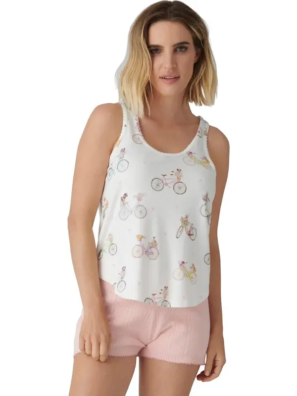 PJ Salvage Floral Market Tank - Ivory