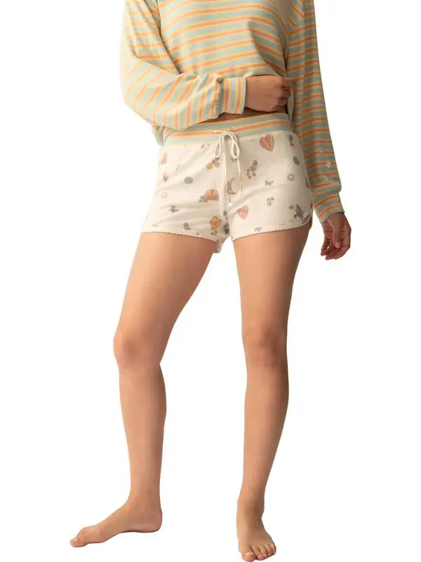 PJ Salvage Printed Lounge Shorts - Light Oatmeal