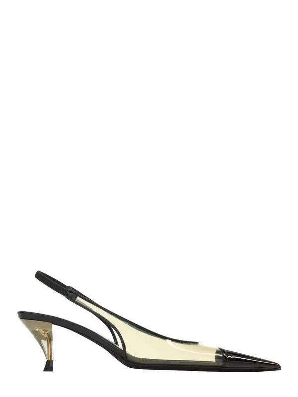 Saint Laurent Tpu And Patent Leather Slingback Pumps - Nude & Black