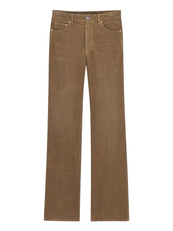 Saint Laurent High-waisted Corduroy Boot-cut Pants - Fall Leaf