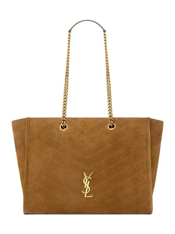 Saint Laurent Niki Shopping Bag In Suede - Caramel Cognac