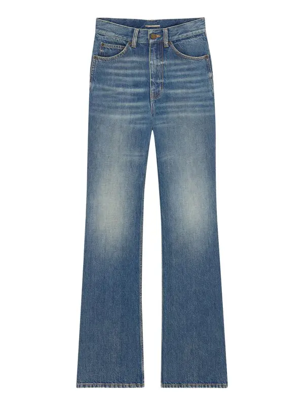 Saint Laurent Clyde High-rise Straight Jeans - North Medium Blue