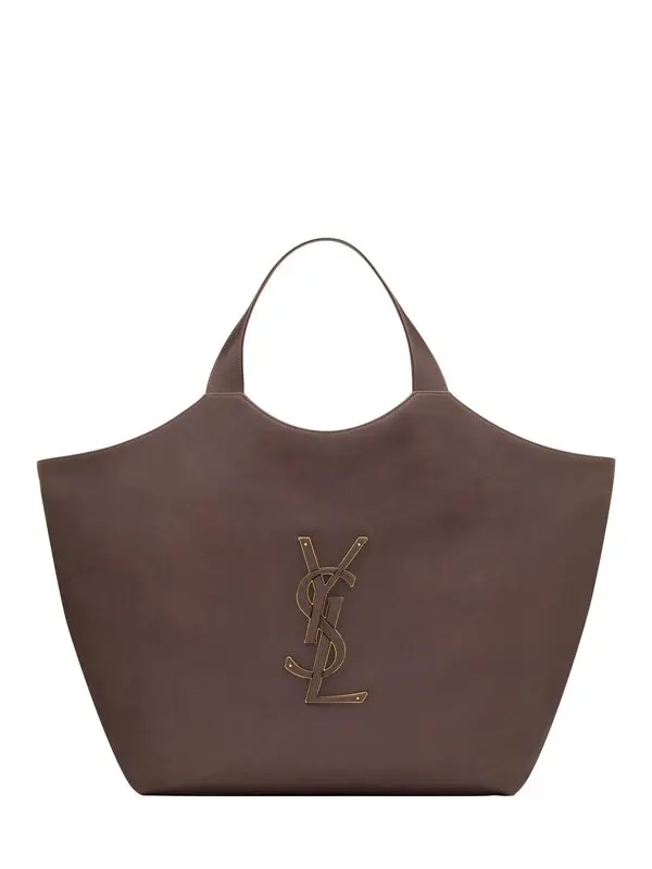 Saint Laurent Icare Maxi Tote In Smooth Leather - Barley