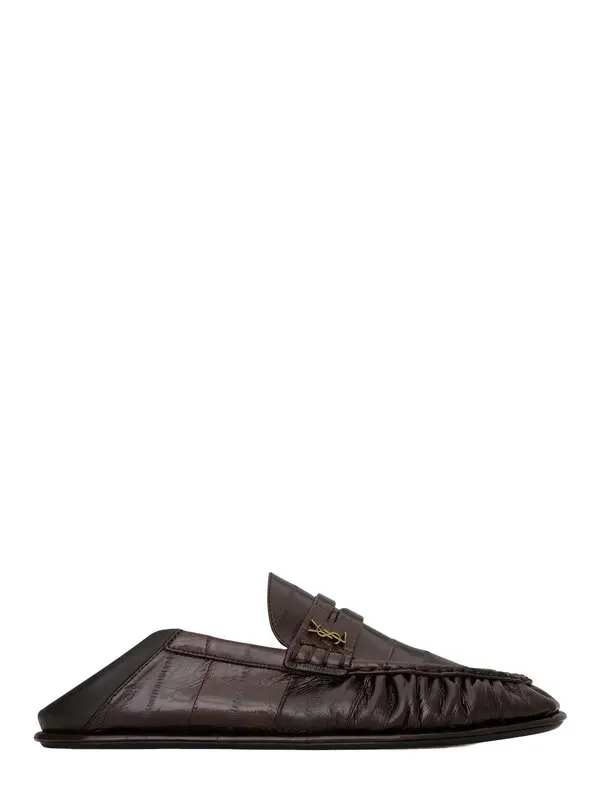 Saint Laurent Le Loafer Foldable In Eel - Burnt Brown