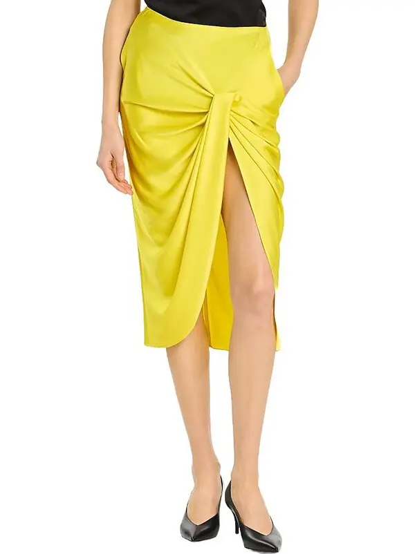 Stella McCartney Draped Midi Skirt - Bright Yellow