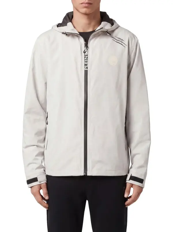PLEIN SPORT Zip-up Hooded Jacket - Beige