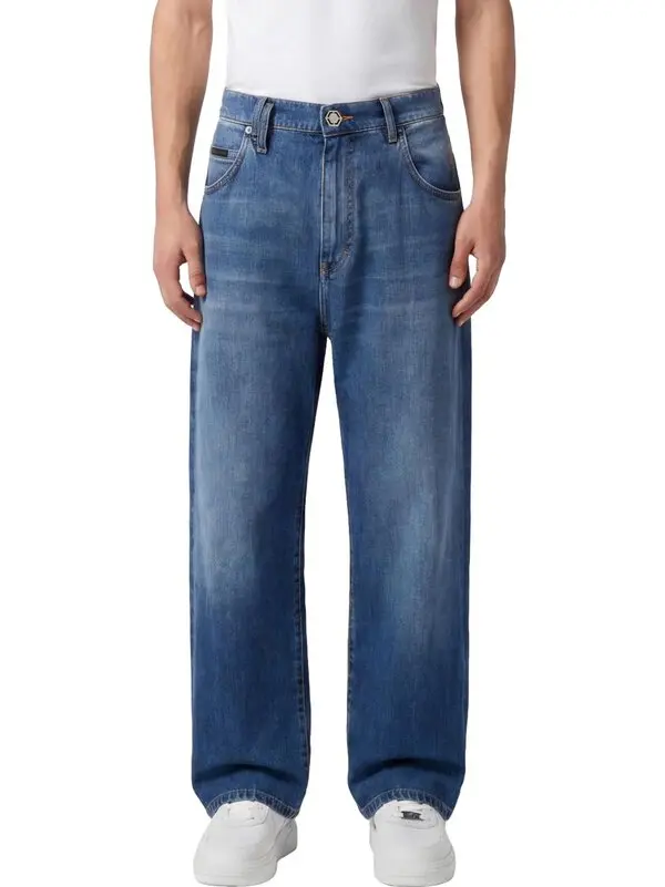 Philipp Plein Wide Leg Jeans - Blue