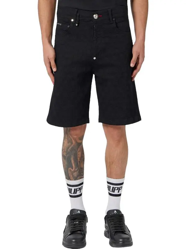 Philipp Plein Textured Shorts - Black 1
