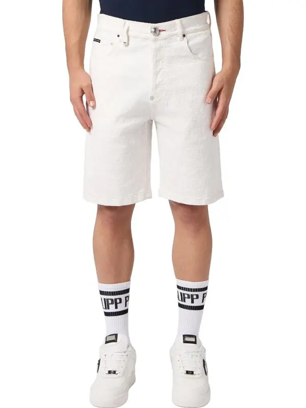 Philipp Plein Textured Shorts - White 1