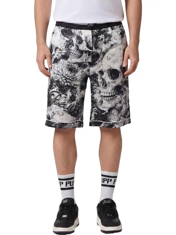 Philipp Plein Printed Shorts - Black