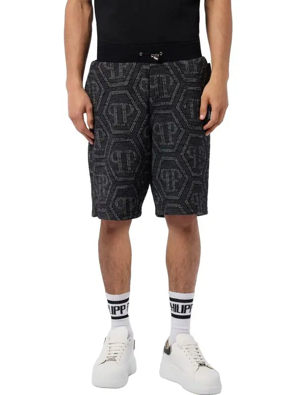 Philipp Plein Monogram Jacquard Shorts - Black