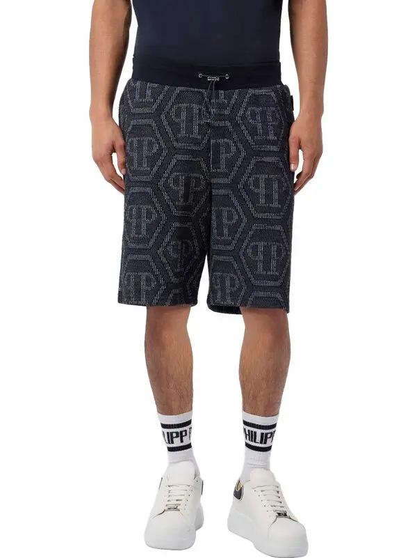 Philipp Plein Monogram Jacquard Shorts - Navy