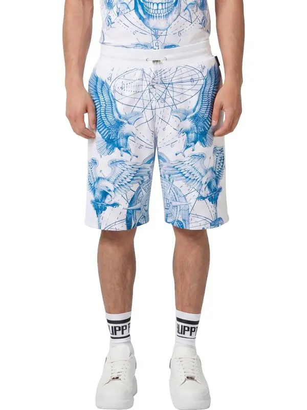 Philipp Plein Printed Drawstring Shorts - White