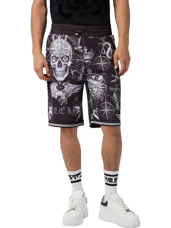 Philipp Plein Printed Shorts - Black