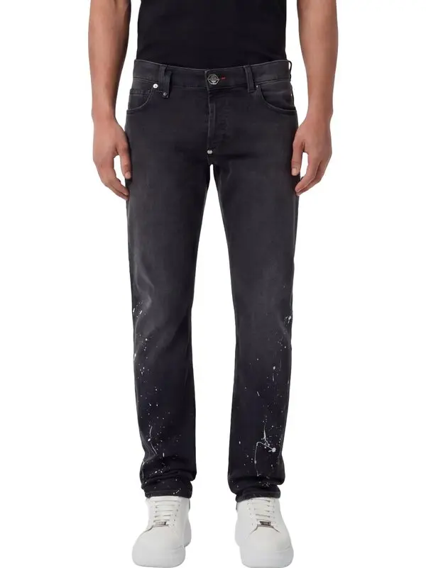 Philipp Plein Paint Splatter Jeans - Black