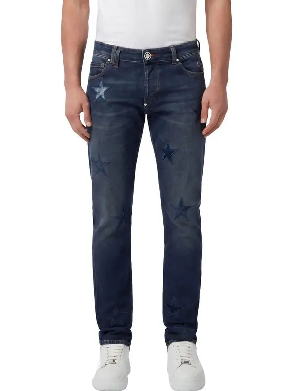 Philipp Plein Embellished Star Jeans - Blue