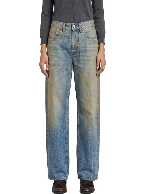 MAISON MARGIELA Distressed Wash Straight Leg Jeans - Brown