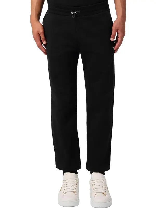 BILLIONAIRE Cotton Jogging Trousers With Drawstring Waist - Black