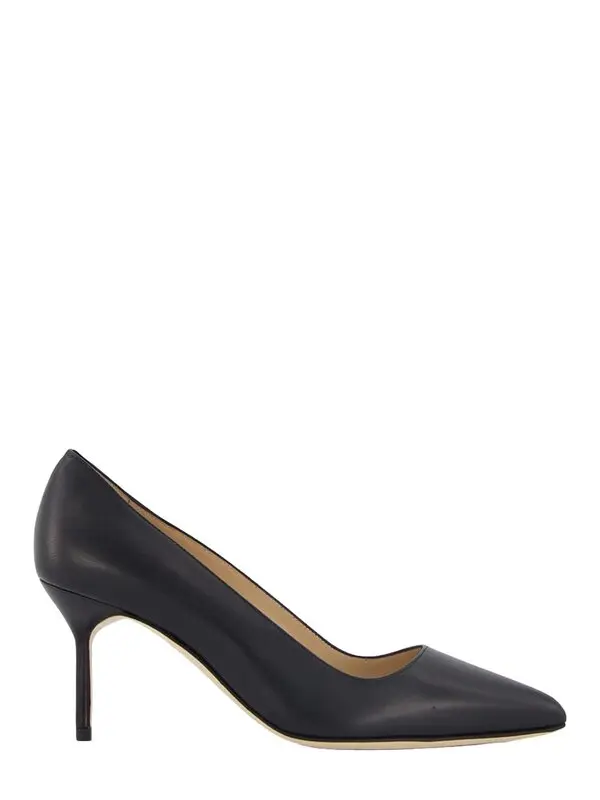 Manolo Blahnik Suede Almond-toe Pumps - Black