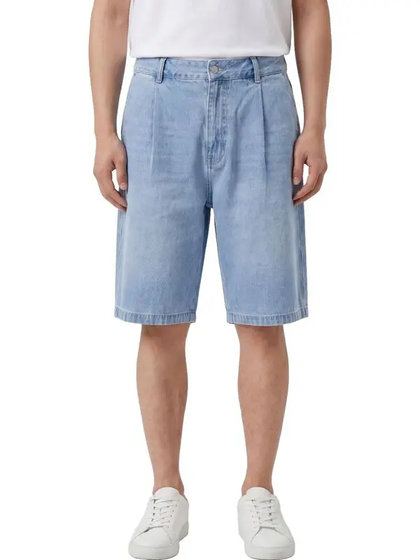 DUNST Cotton Denim Cargo Shorts - Blue