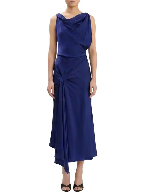 Victoria Beckham Asymmetrical Draped Dress - Blue