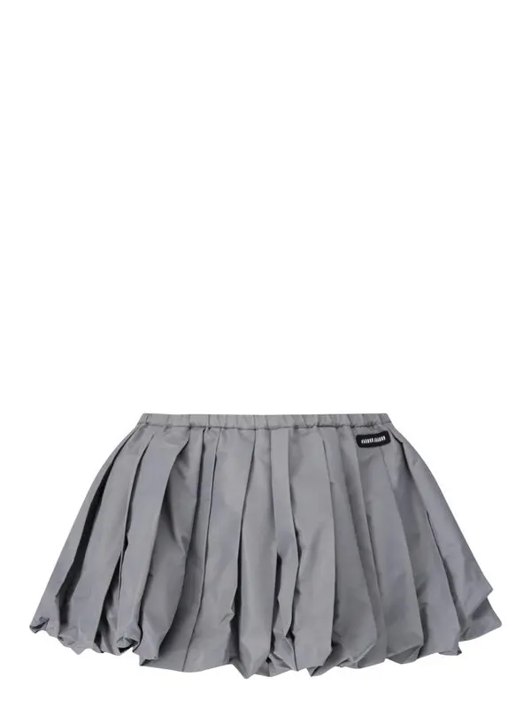 Miu Miu Mini Skirt In Recycled Technical Fabric - Gray