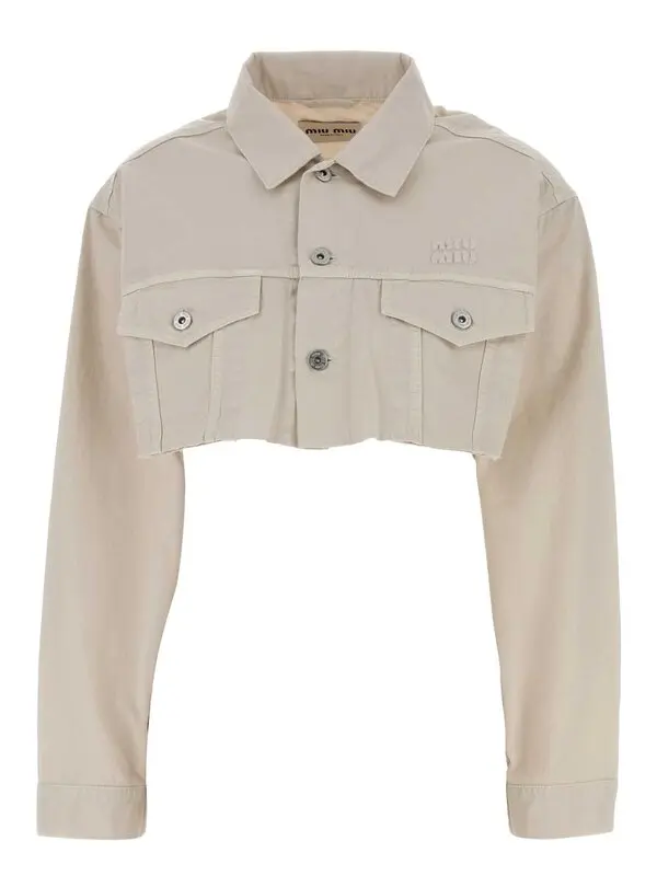 Miu Miu Ivory Denim Shirt - White