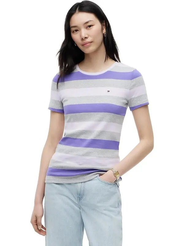 Tommy Hilfiger Rugby Stripe Crewneck T-shirt - Noble Orchid