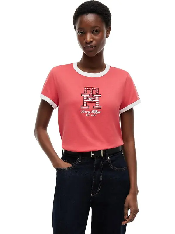 Tommy Hilfiger Monogram Cotton T-shirt - Vintage Red