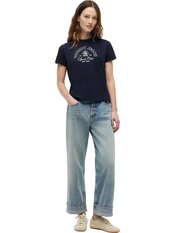 Tommy Hilfiger Slim Straight Selvedge Denim With Raw Edge Cuffs - Denim Light