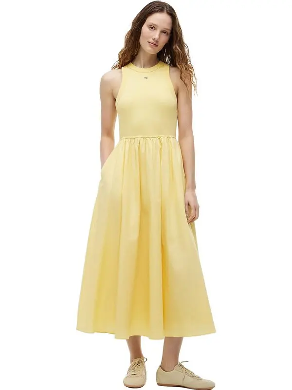 Tommy Hilfiger Mixed-media Tank Dress - Citronella