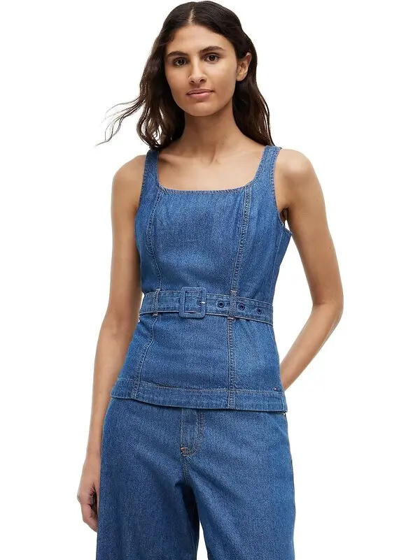 Tommy Hilfiger Belted Denim Tank Top - Medium Denim