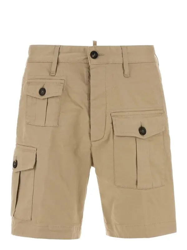 Dsquared2 Cappuccino Stretch Cotton Sexy Cargo Bermuda Shorts - Brown