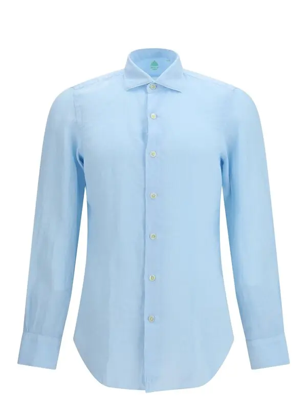 FINAMORE 1925 Tokyo Slim Fit Sports Shirt - Light Blue