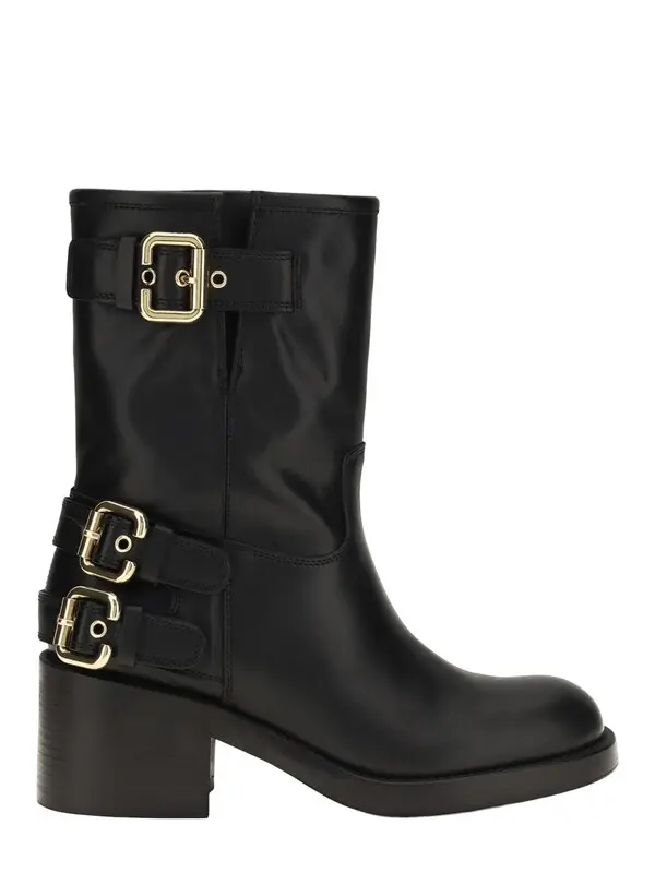 Chloé Dakota Buckled Leather Boots - Black