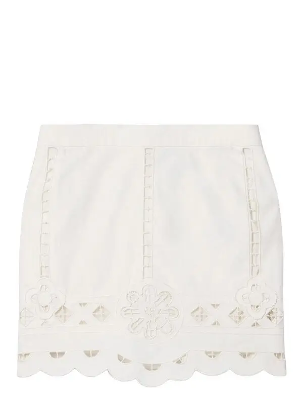 Isabel Marant Étoile Palmira Broderie Anglaise Cotton Mini Skirt - White