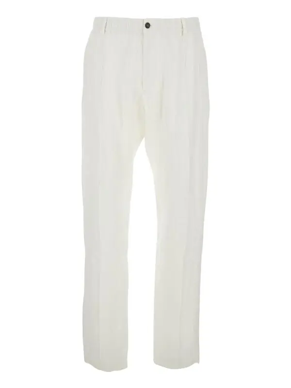 Emporio Armani Linen Trousers - White