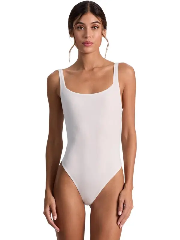 Alice + Olivia Annika Square Neck Bodysuit - Off White