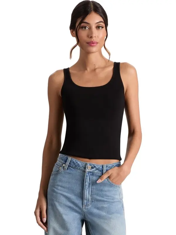 Alice + Olivia Daryn Sculpting Tank - Black