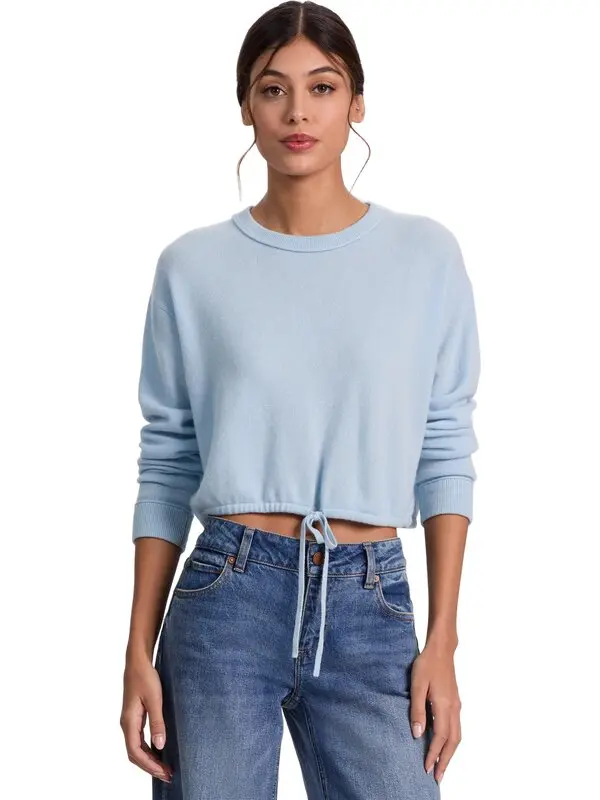 Alice + Olivia Bernetta Cropped Cashmere Pullover - Carolina Blue