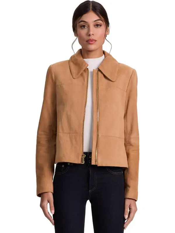 Alice + Olivia Logan Suede Coat - Praline