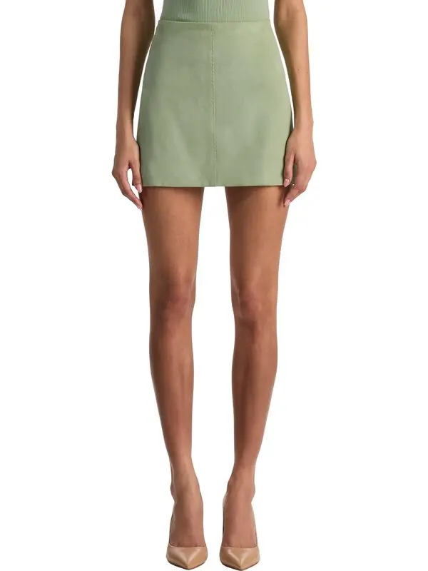 Alice + Olivia Riley Suede Mini Skirt - Sage