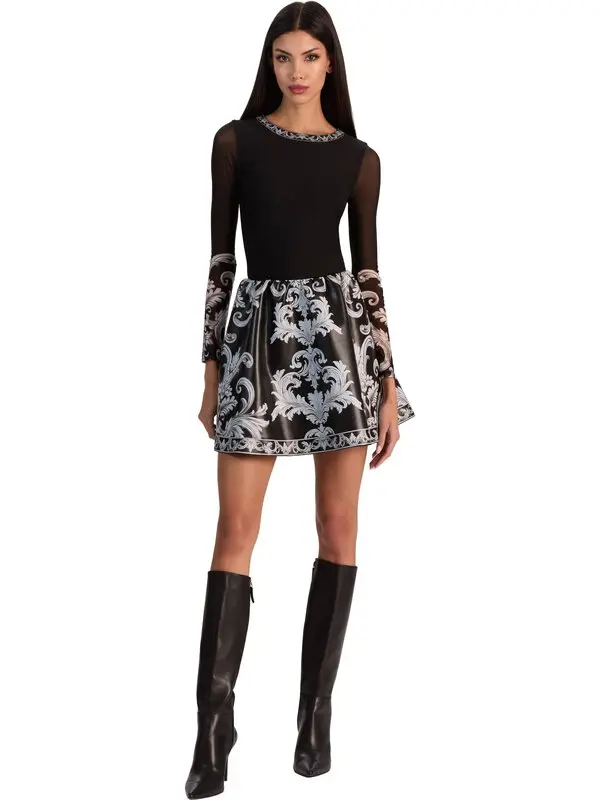 Alice + Olivia Chara Vegan Mini Dress - Winter's Tale